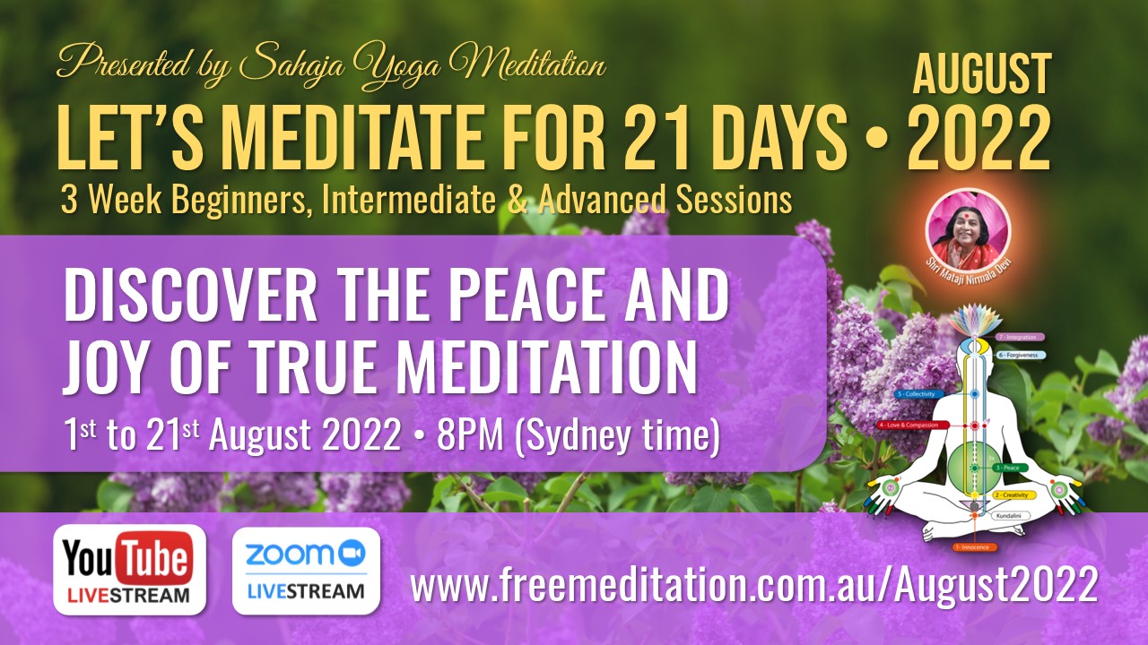 Let’s Meditate for 21 Days Course during August 2022 – Sahaja Yoga ...
